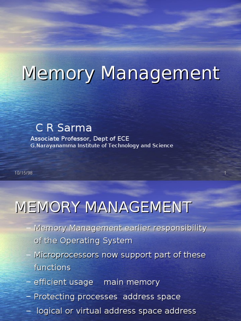Memmanagement | PDF | Computer Data Storage | Cache (Computing)