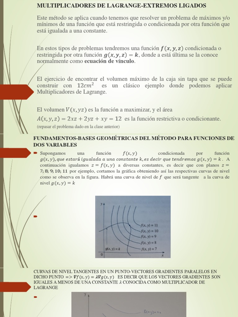 Multiplicadores de Lagrange | Descargar gratis PDF | Tangente | Matemáticas