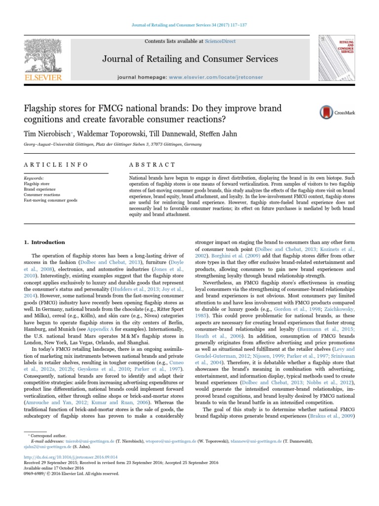 Flagship Stores For FMCG National Brands Do They Improve ...