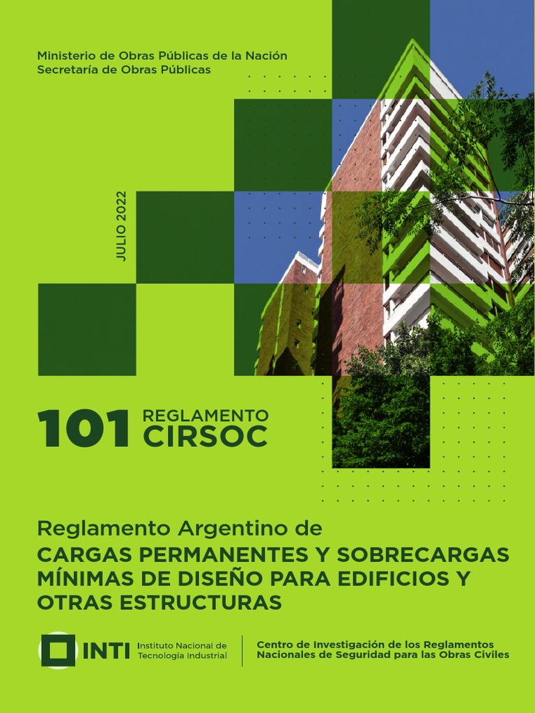 Reglamento Cirsoc 101 2022 Cargas | PDF | Resistencia de materiales | Análisis estructural