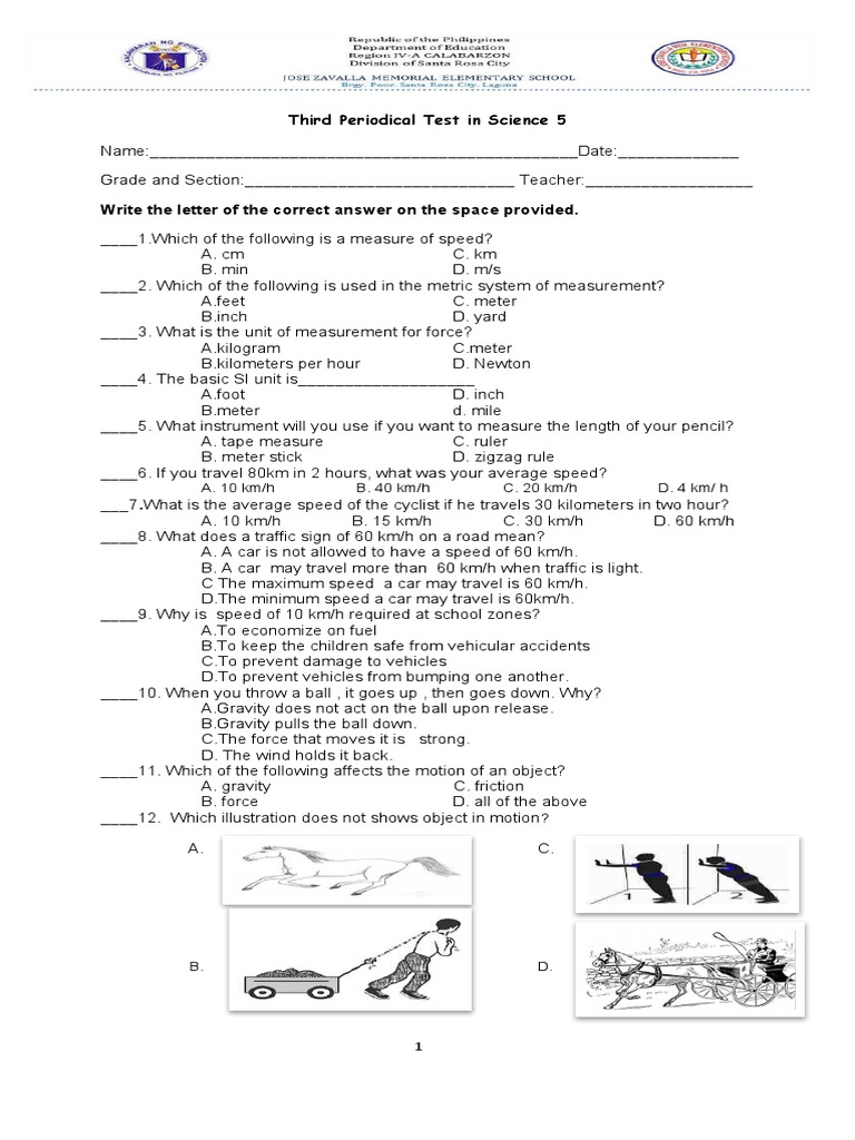 3rd PERIODIC TEST IN SCI 5 With Tos REVISED | PDF | Electricity ...