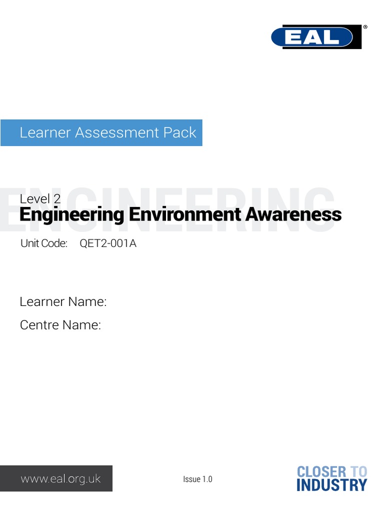 EAL Level 2 Engineering Assessment Guide | PDF | Educational Assessment ...