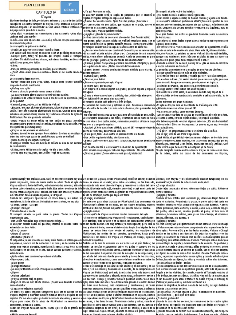 Plan Lector - Cap IV (Kayau) | PDF