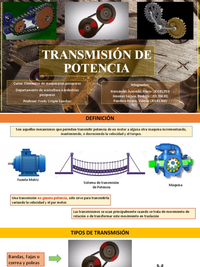 Transmision de Potencia | PDF | Engranaje | Cinturón (mecánico)