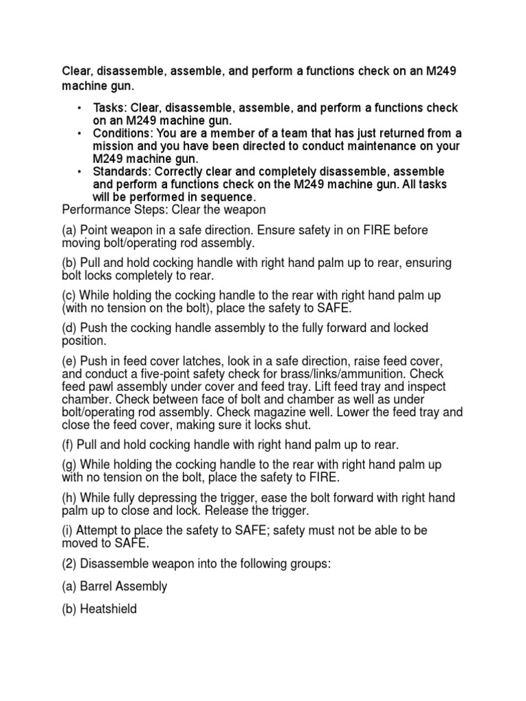 M249 Performance Measures STT | Download Free PDF | Trigger (Firearms ...