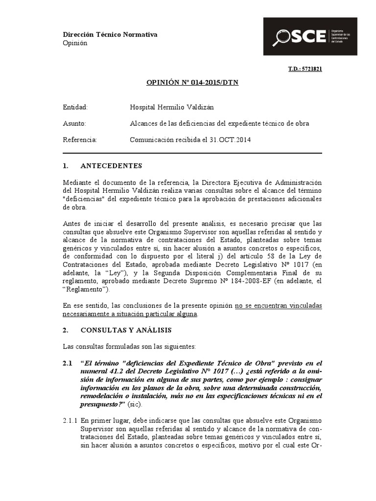 014-15 - Pre - Hosp - Hermilio Valdizan | PDF | Regulación | Presupuesto