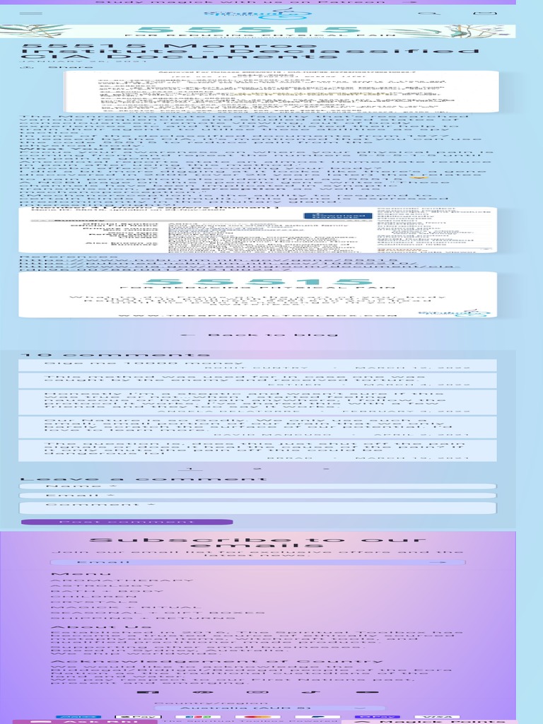 CIA Code 55515 for Pain Relief | PDF | Neuroscience | Cognitive Science