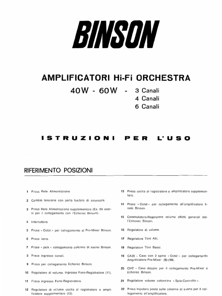5 Binson Amps | PDF