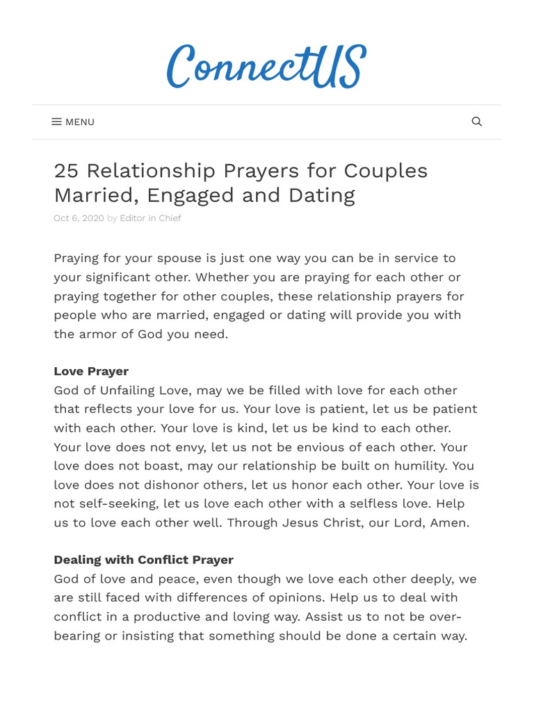 25 Prayers for Couples' Relationships | PDF | Prayer | Love