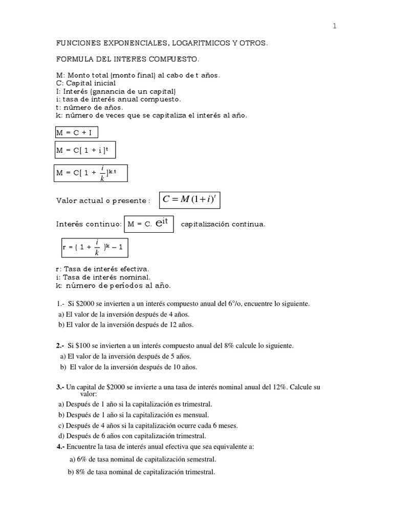 Aplicaciones EXPONENCIAL | PDF | Interés | Interés compuesto
