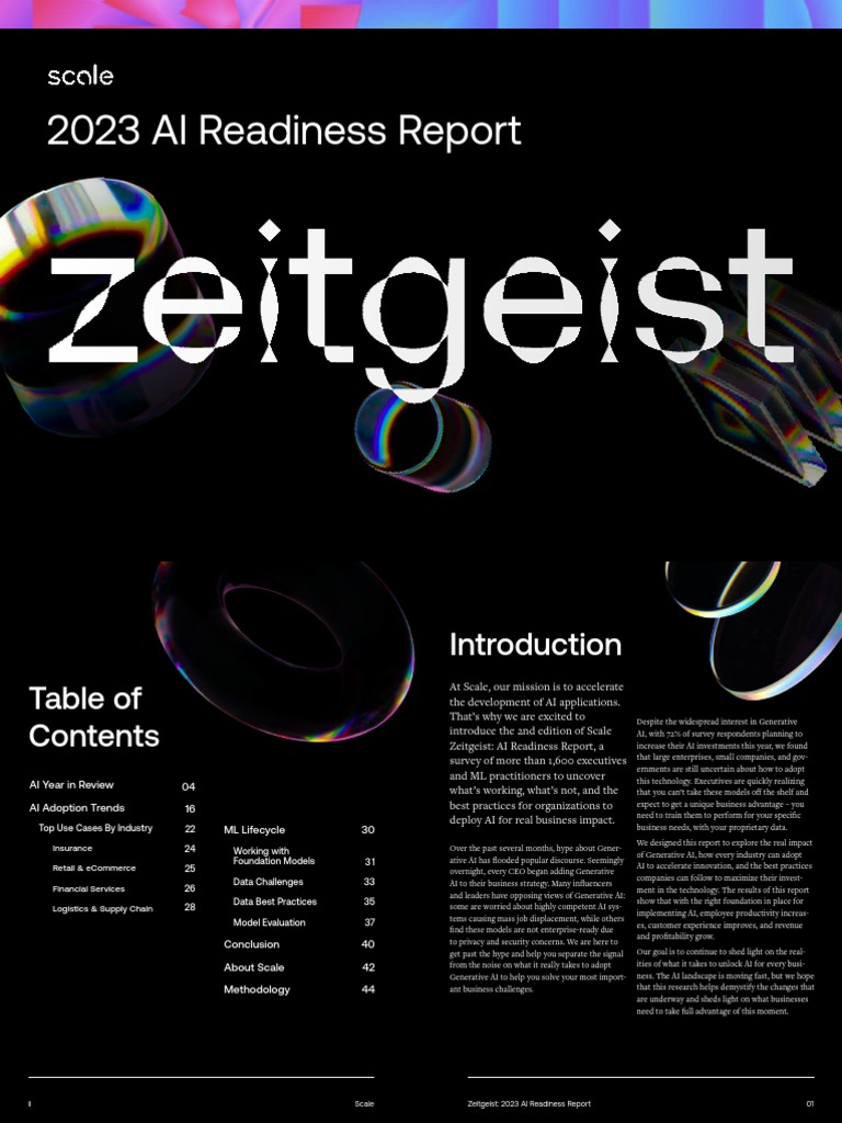 Scale Zeitgeist AI Readiness Report 2023 | PDF | Artificial Intelligence | Intelligence (AI ...