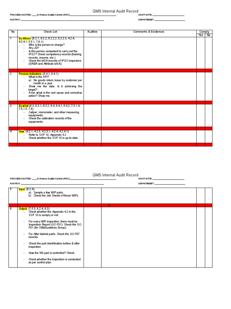IPQC | PDF | Audit | Information Technology Management