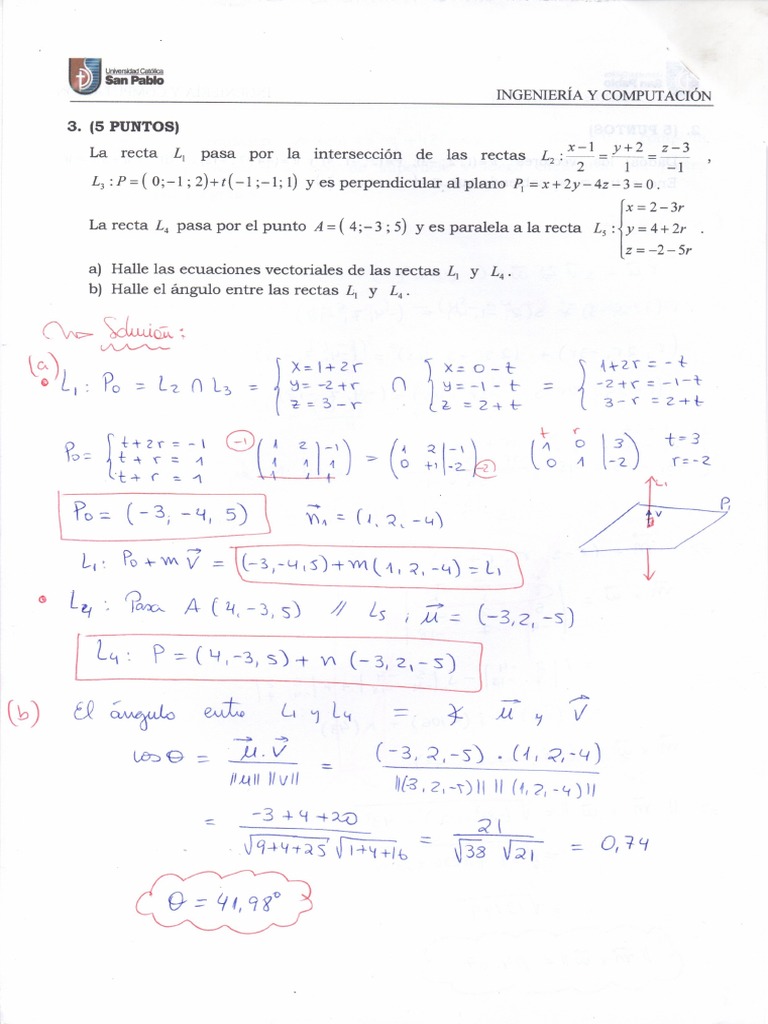 Ejercicios resueltos - RECTAS Y PLANOS EN R3-3 | PDF