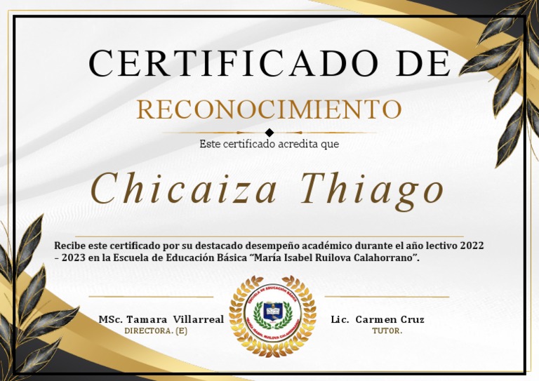 Certificado de Reconocimiento Académico | PDF