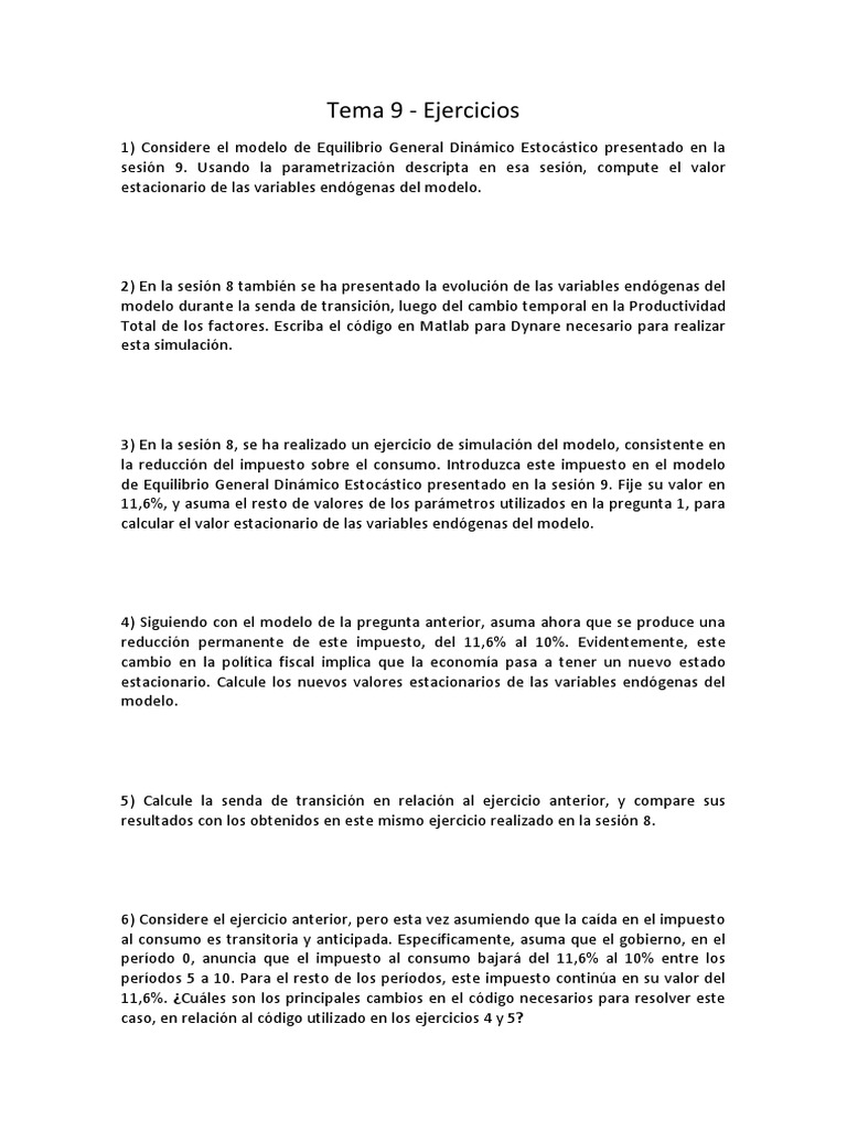 Ejercicios - Tema 9 | PDF