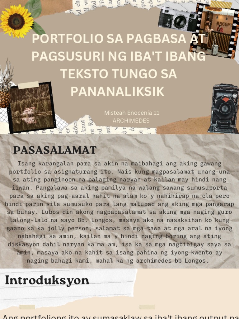 Pagbasa Portfolio | PDF