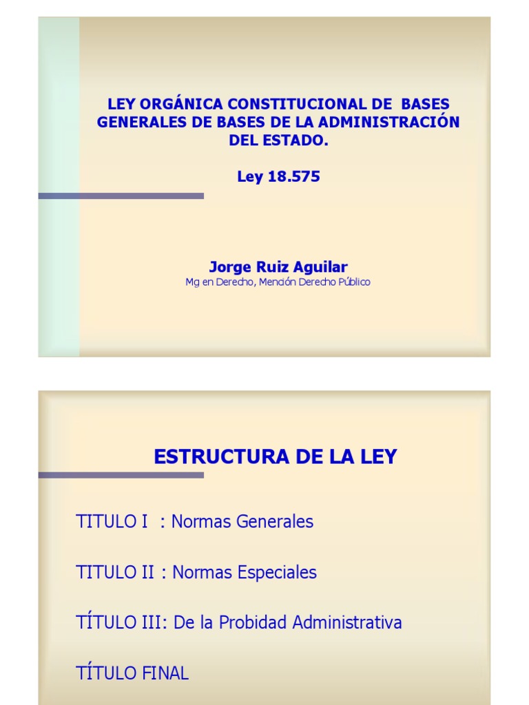 Ley 18575 Diapos | PDF | Ministerio (Departamento de Gobierno) | Parentesco