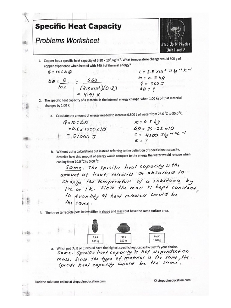 Specific Heat Capacity | PDF