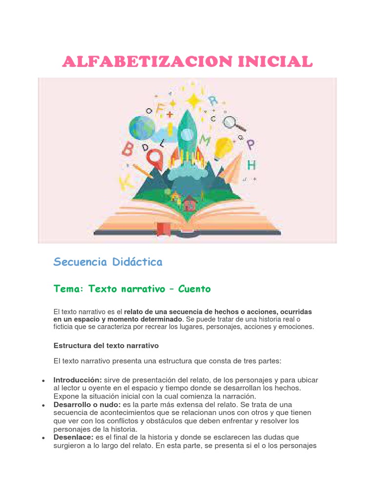 Alfabetizacion Inicial Secuencia PDF | PDF | Narración | Aprendizaje