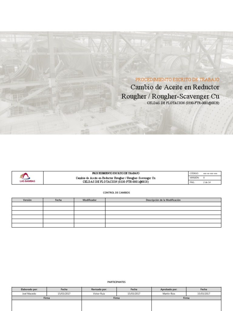 PETS - Cambio de Aceite de Reductor - 0330-FTR-0001@0028 | PDF | Materiales