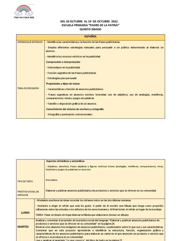 SEMANA 7 QUINTO GRADO (2) | PDF | Publicidad | Analogía