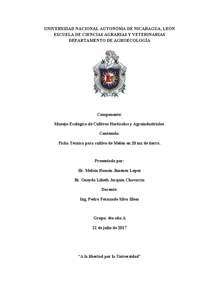 Guía técnica para cultivo de melón | PDF | Suelo | Siembra