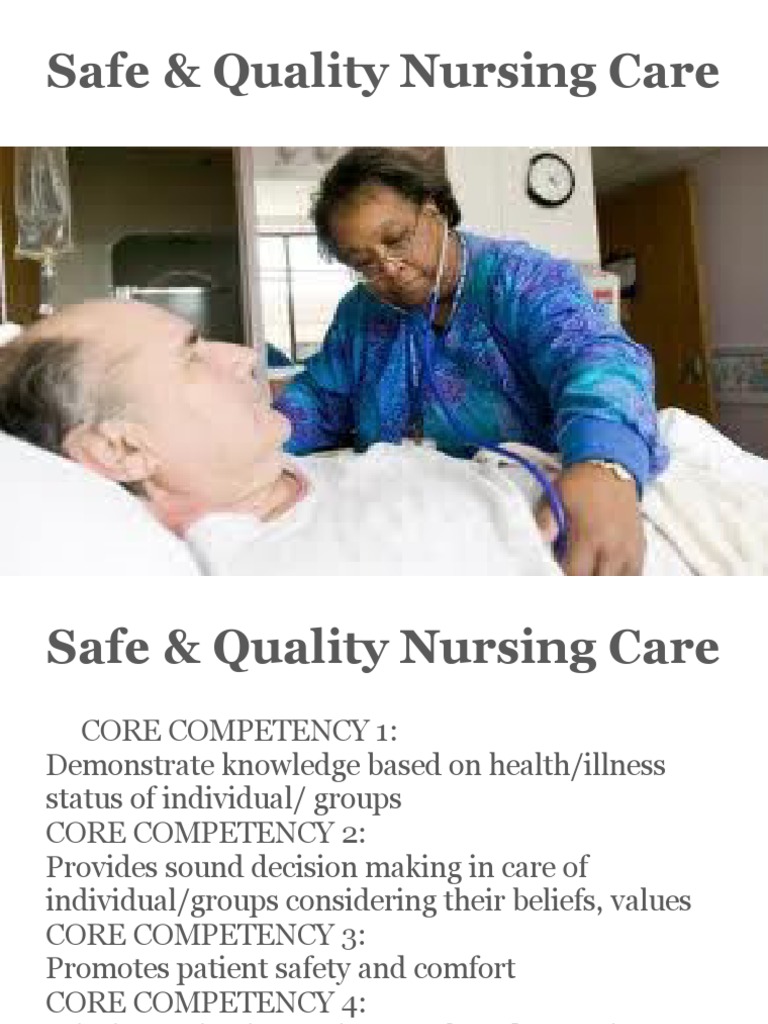 Safe & Quality Nursing Care | PDF | Health Education | Competence ...