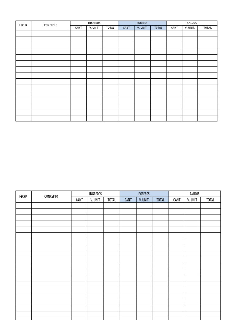 Formato de Kardex | PDF