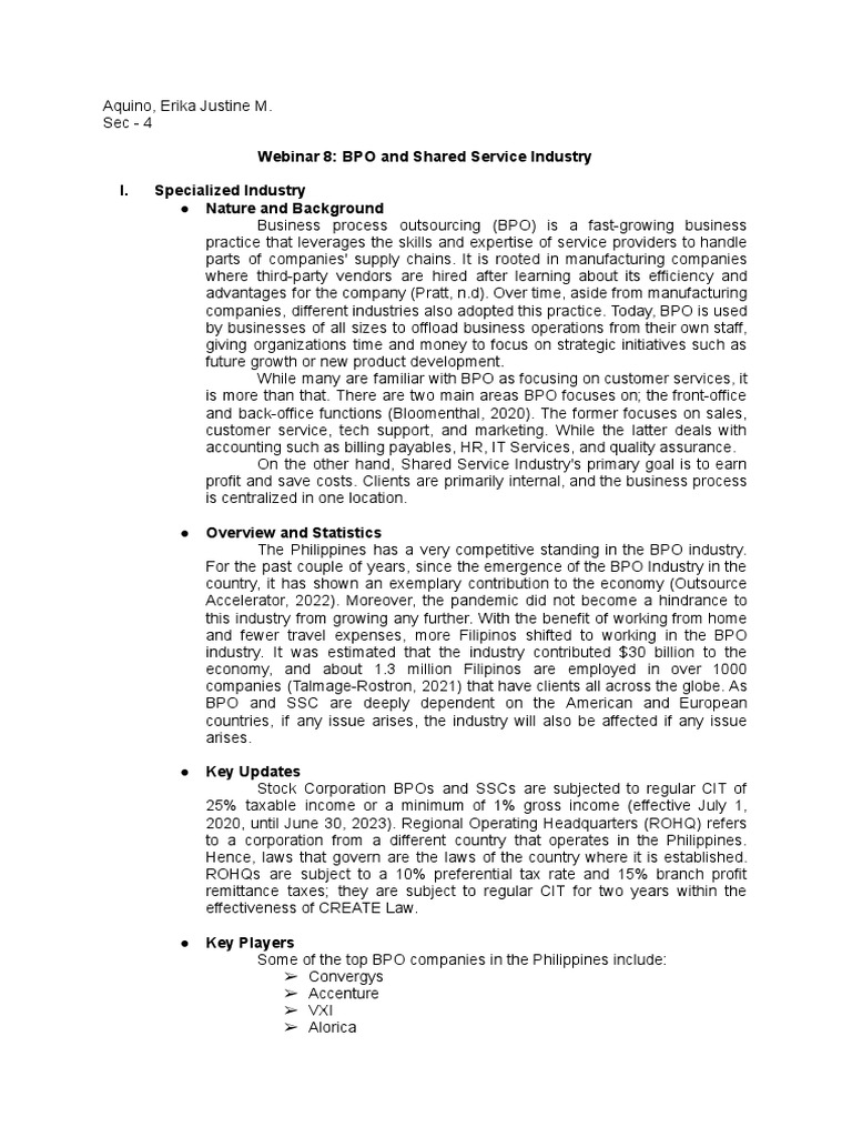 Webinar 8 Reflective Essay | PDF | Outsourcing | Audit