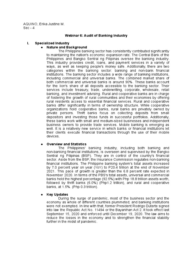 Webinar 6 - Reflective Essay | PDF | Banks | Finance & Money Management