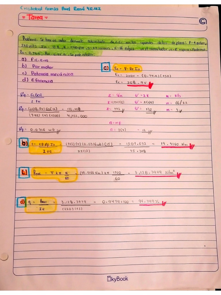 Tarea Ejercicio FCEM. Cristobal Garcia Axel Rene | PDF