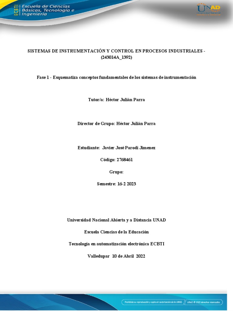 Fase 1 - Esquematiza conceptos fundamentales de los sistemas de instrumentación | PDF ...
