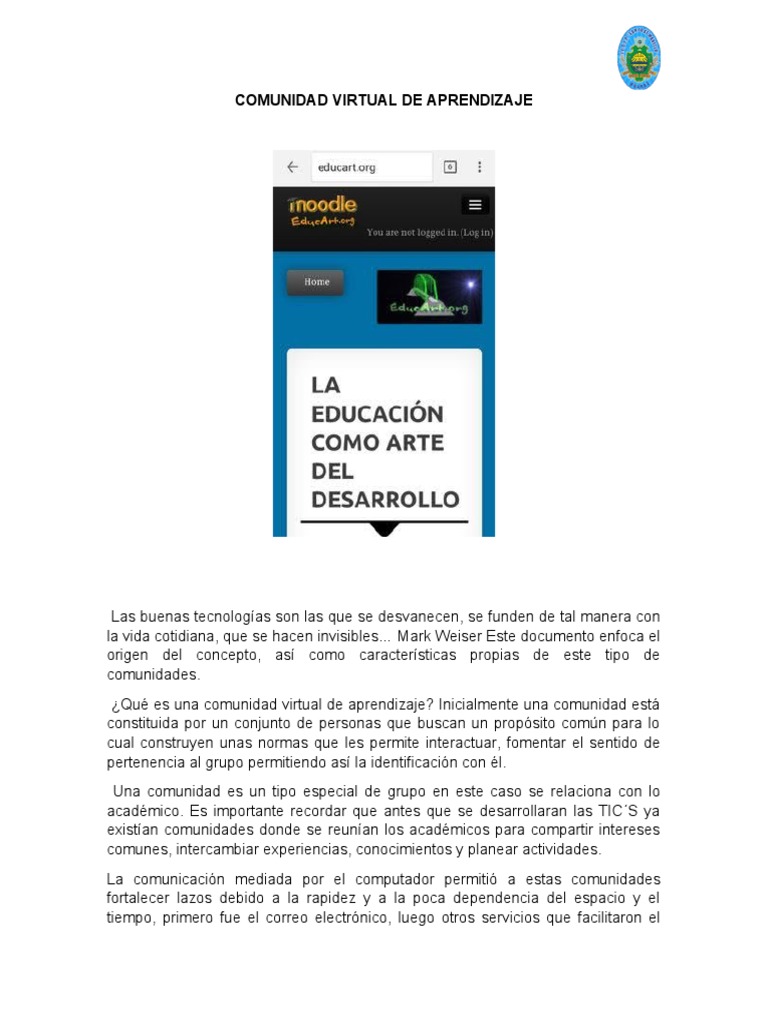 Comunidad Virtual de Aprendizaje | PDF | Aprendizaje | Conocimiento