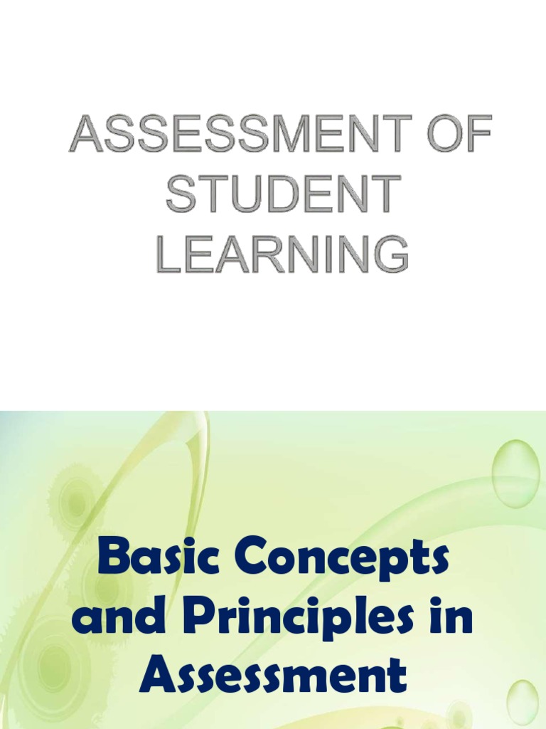 Basic Concepts and Principles in Assessment | PDF | Educational Assessment | Evaluation
