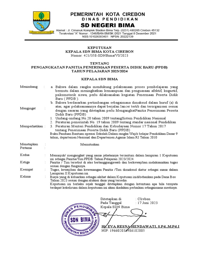 SK PPDB 2023/2024 | PDF