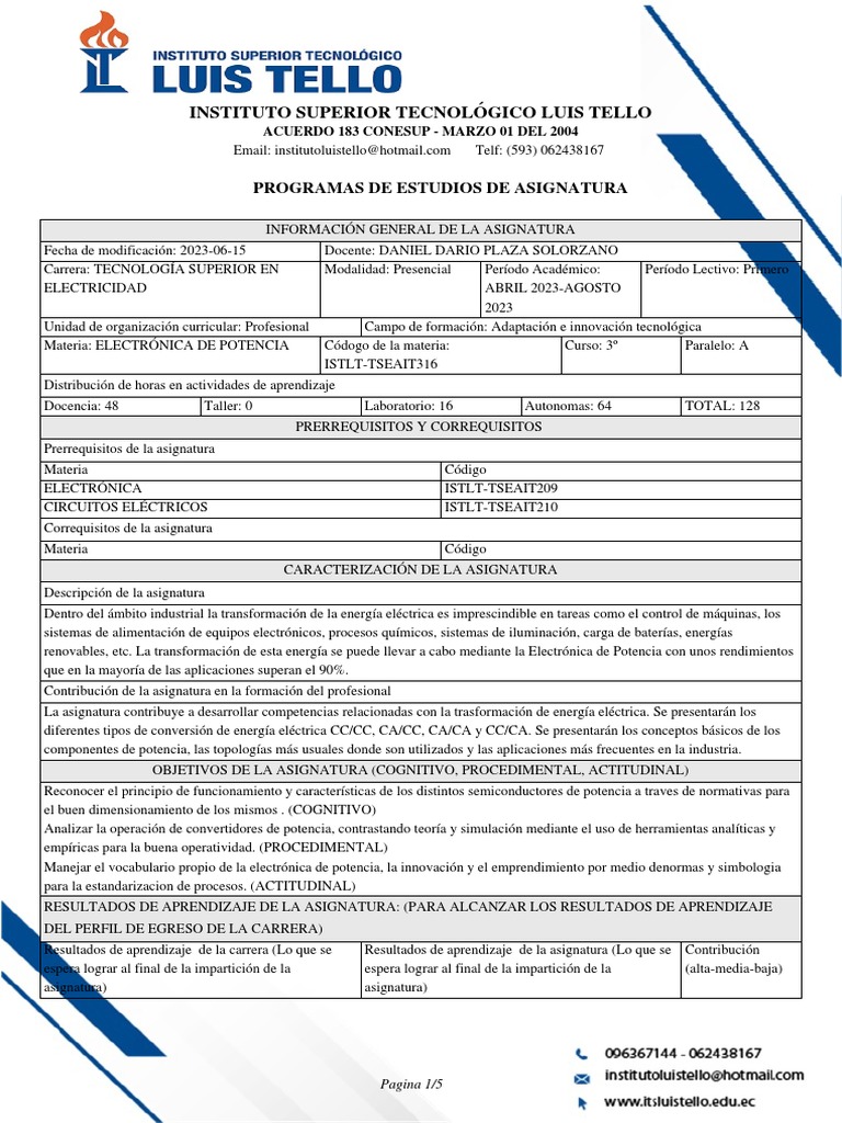 IPA23_TSE_III_A_ELECTRONICA DE POTENCIA_PEA-signed | PDF | Ingenieria ...