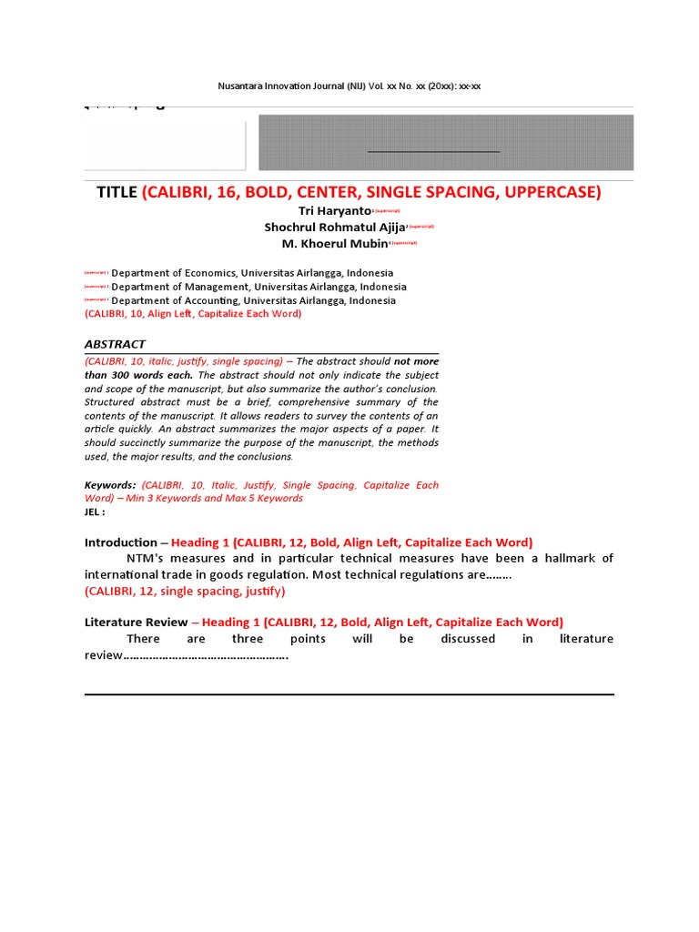 Nusantara Innovation Journal Template | PDF | Non Tariff Barriers To ...