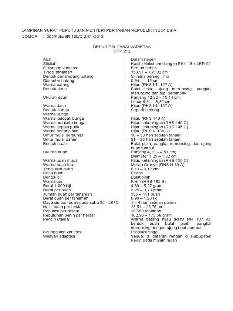 Deskripsi Varietas Ori 212 | PDF