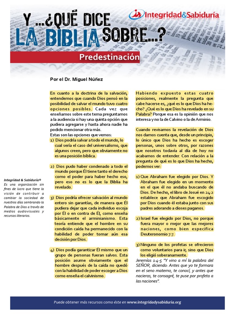 Miguel Nuñez La Predestinacion | PDF | Jacob | Cristo (título)