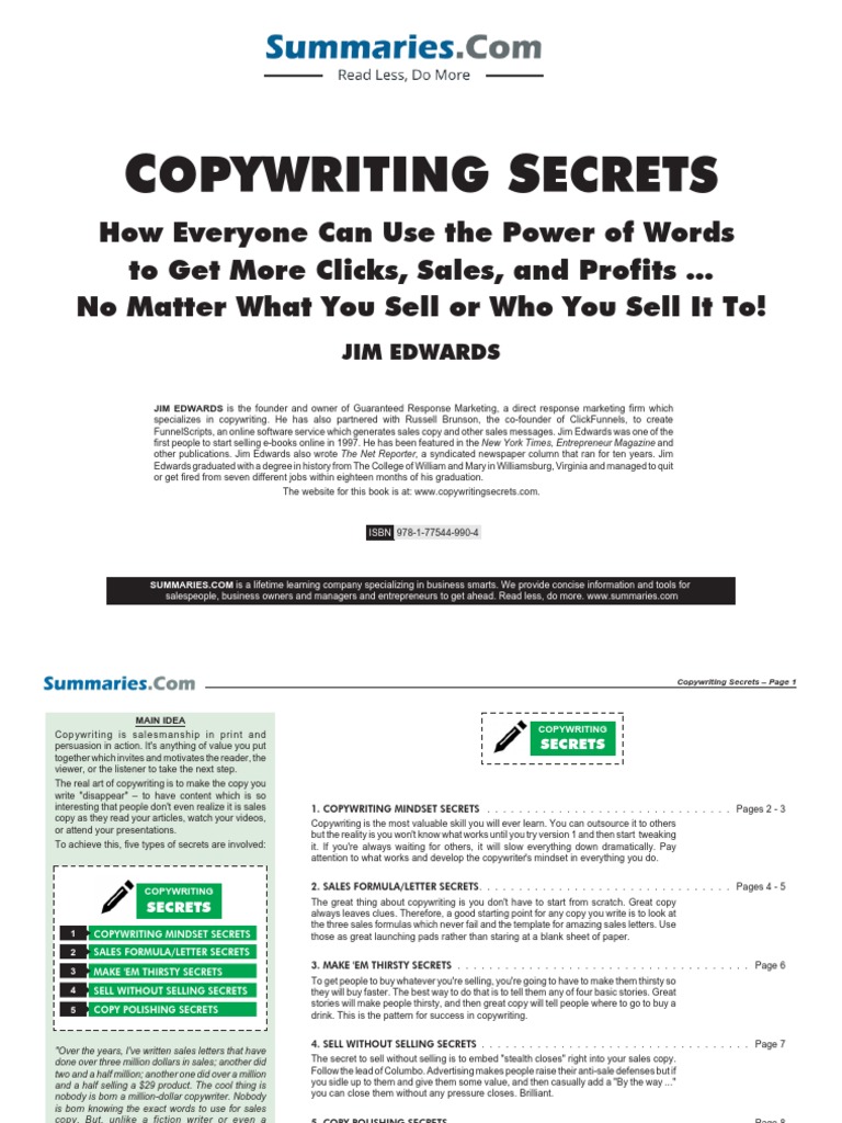 Copywriting Secrets | Download Free PDF | Copywriting | Sales