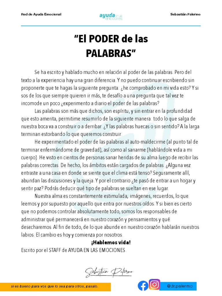 El Poder De Las Palabras Pdf