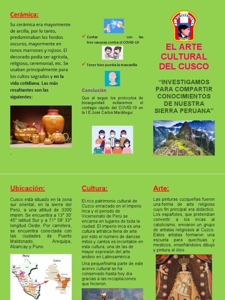 Triptico Arte Cultural Cusqueño | PDF | Imperio Inca | Perú