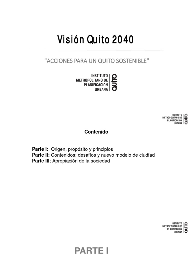 Visión Quito 2040 | PDF | Sustentabilidad | Desarrollo sostenible
