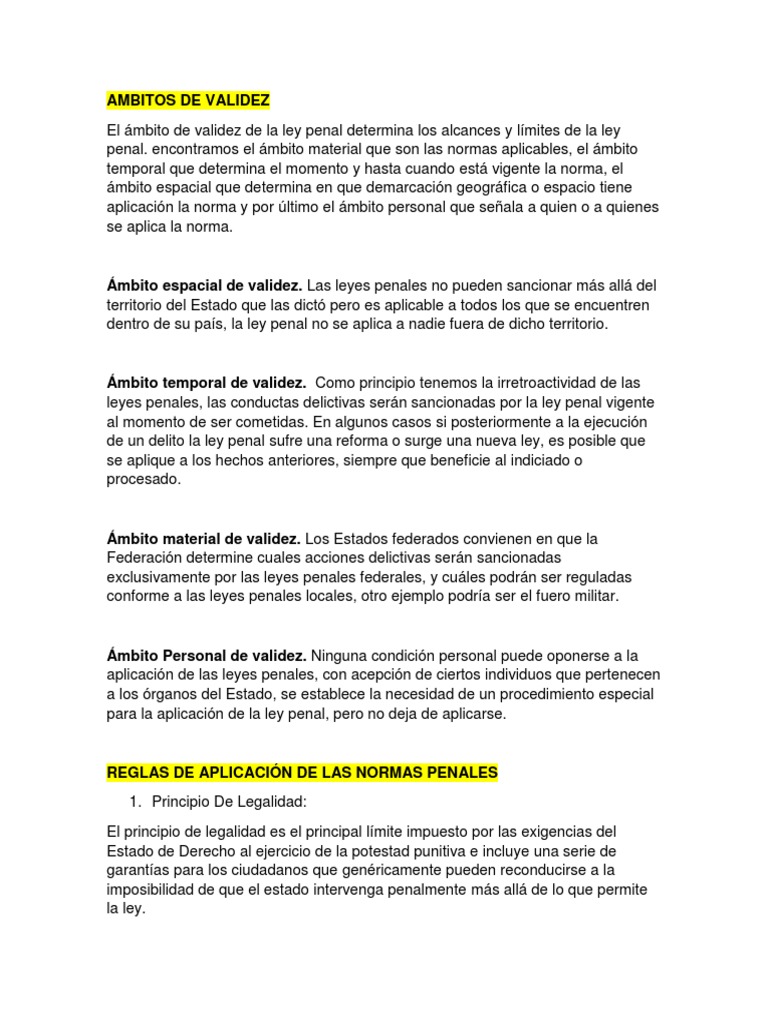 Sinopsis de Los Ambitos de Validez y Aplicacion | PDF | Derecho penal ... Sinopsis de Los Ambitos de Validez y Aplicacion | PDF | Derecho penal ...