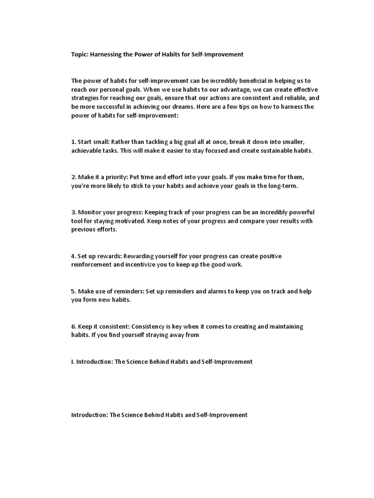 Personal Growth-Building Habits | PDF | Habits | Goal