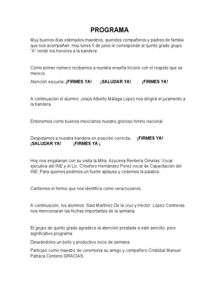 programa HOMENAJE junio (1) | PDF