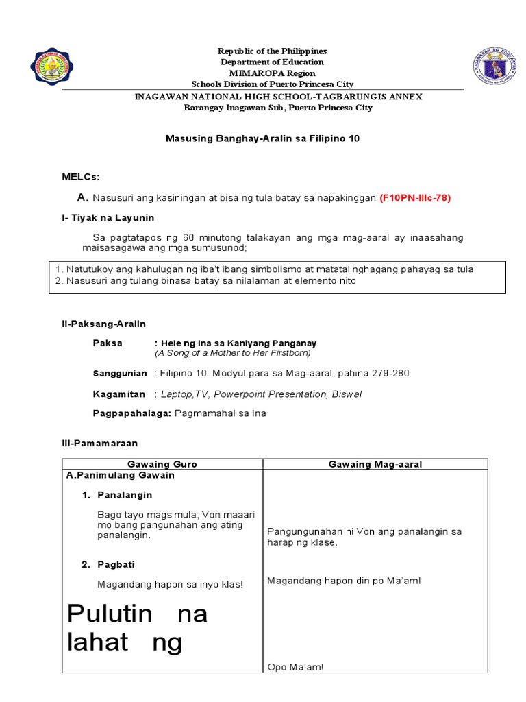 CORTES-Banghay Aralin For COT 1 SY 2022-2023 | PDF CORTES-Banghay Aralin For COT 1 SY 2022-2023 | PDF