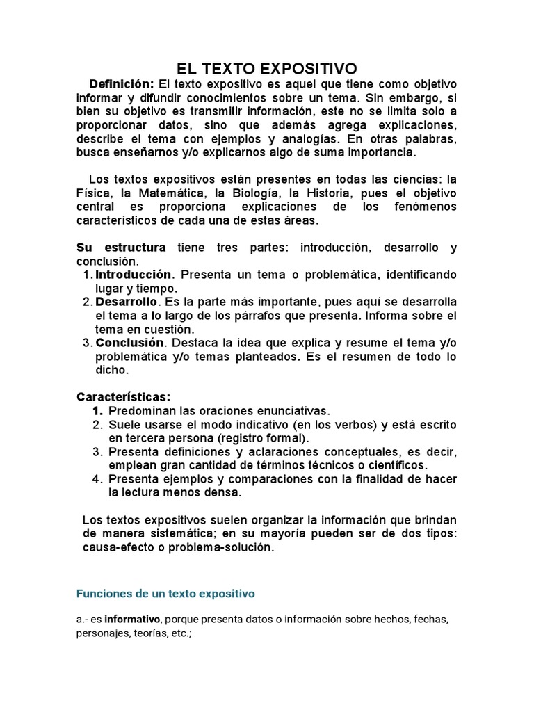 El Texto Expositivo | PDF