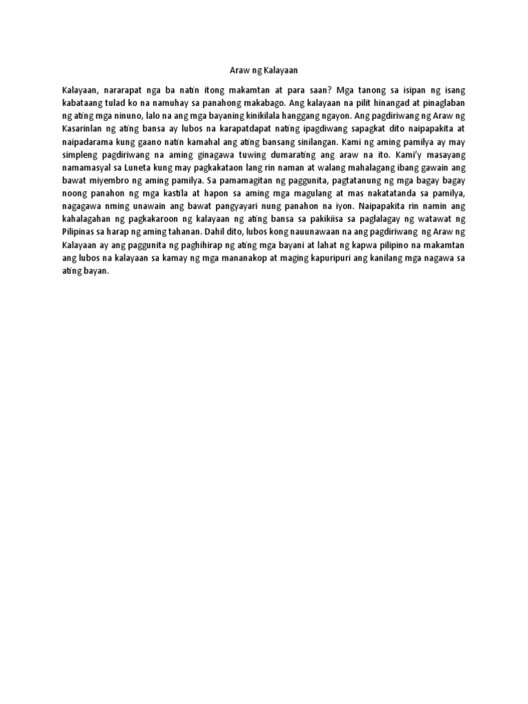 Araw NG Kalayaan-Sam Filipino | PDF
