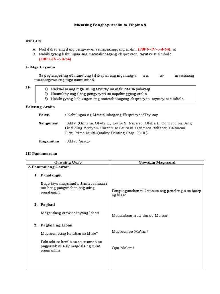 CORTES-Banghay Aralin For COT 2 SY 2021-2022 | PDF CORTES-Banghay Aralin For COT 2 SY 2021-2022 | PDF